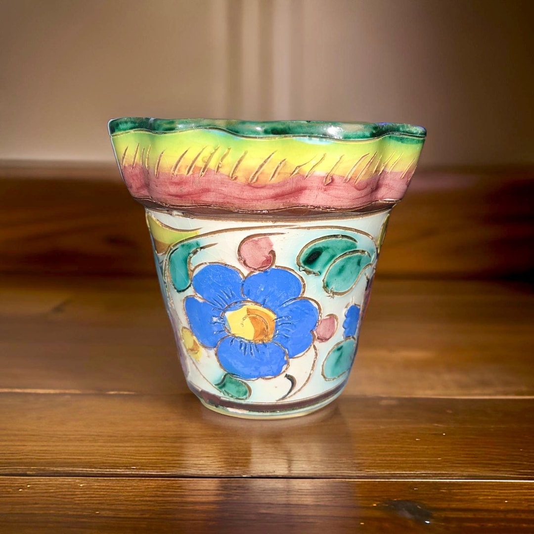 Paul's Italy 5737 Ceramic Scalloped Edge Hand Painted Art Pottery ...