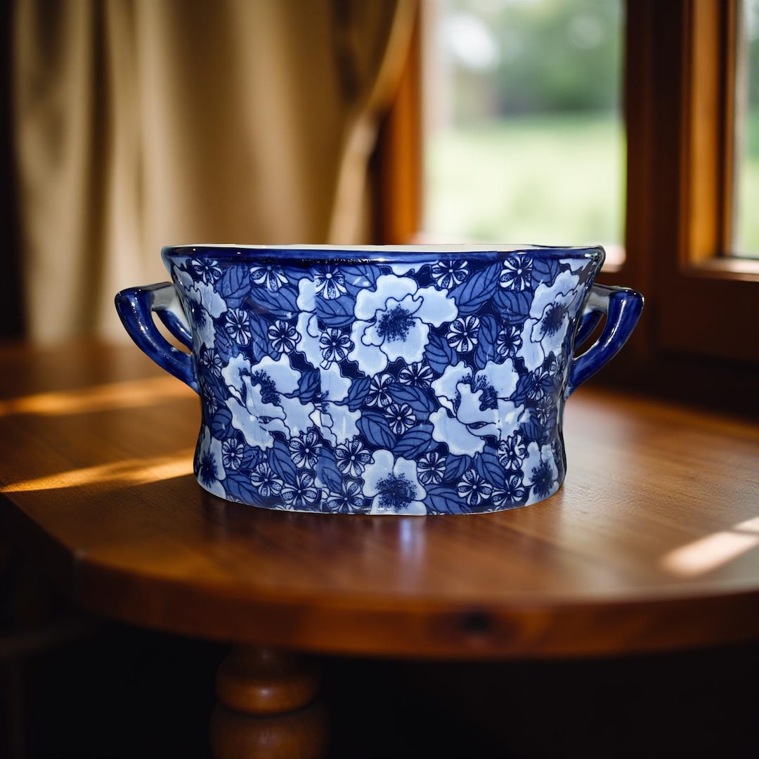 Seymour Blue China Porcelain Foot Bath / Bowl – Elegant Decorative ...