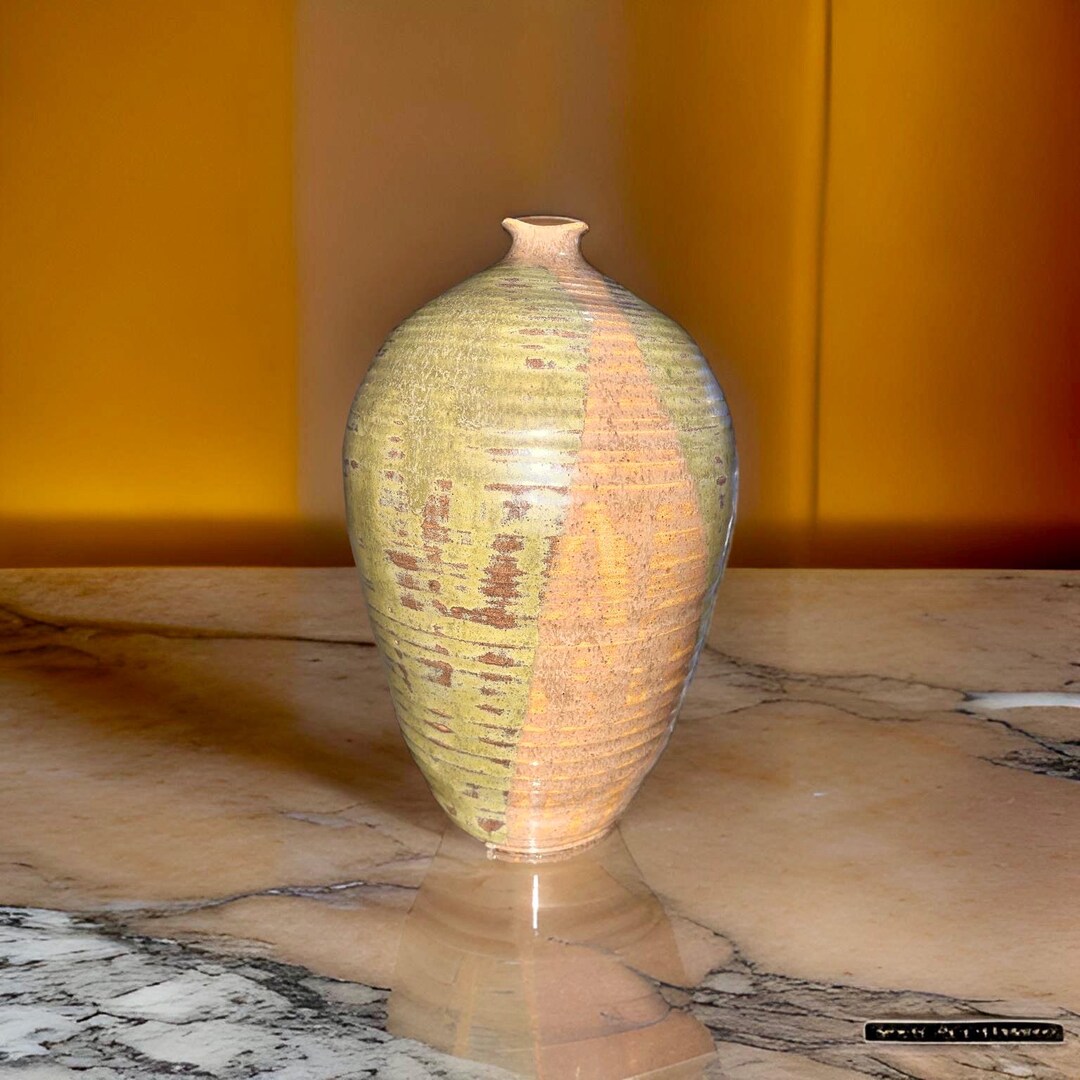 William Roaf Stoneware Pot: Brown & Orange Glaze, Amherst NH, 1972 - Etsy