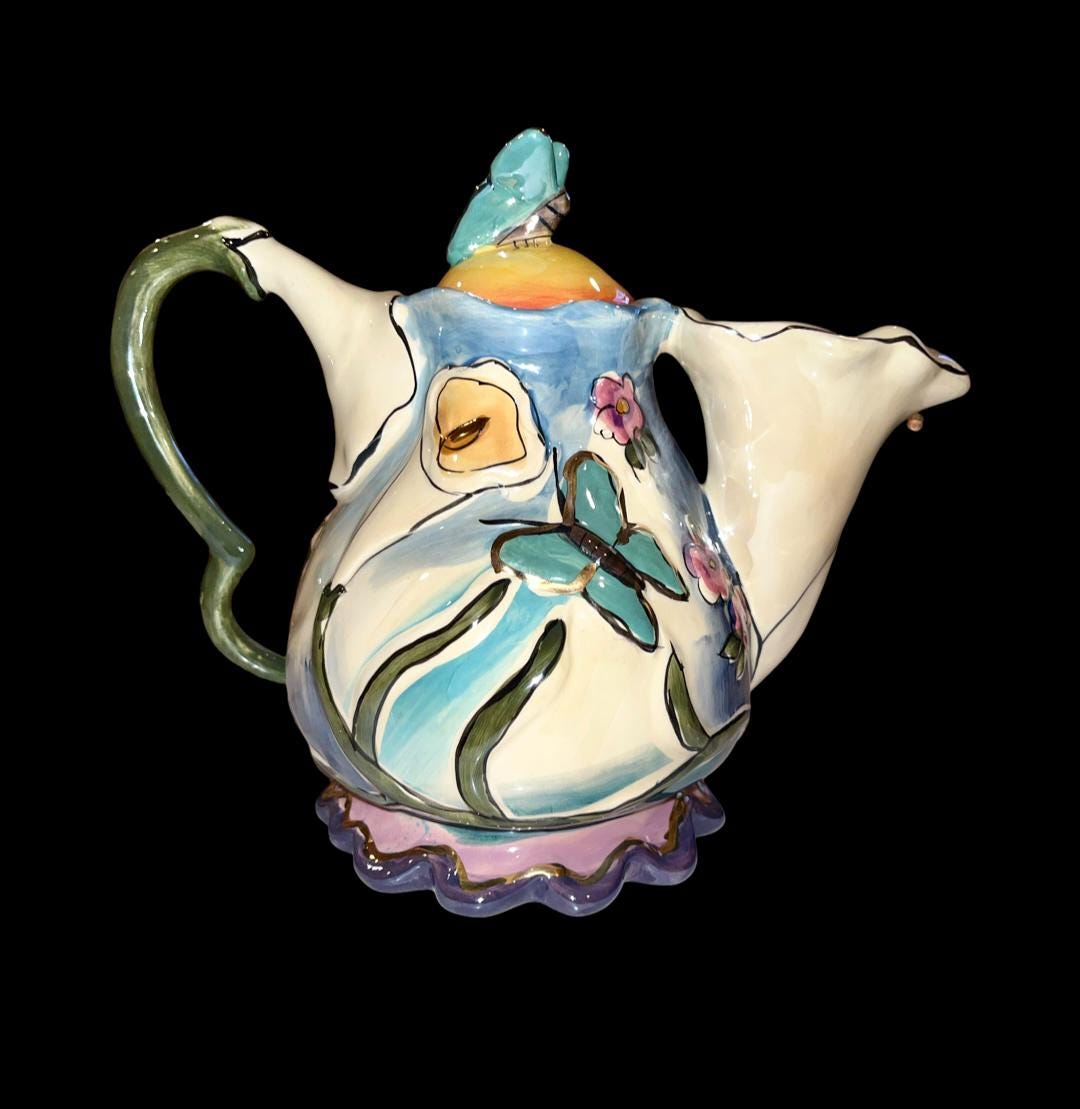 The garden Dance Teapot by Heather Goldminc, Produced by Fabulous Blue ...