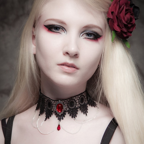 Victorian Gothic Ruby Red Choker Necklace Swarovski Crystal - Etsy