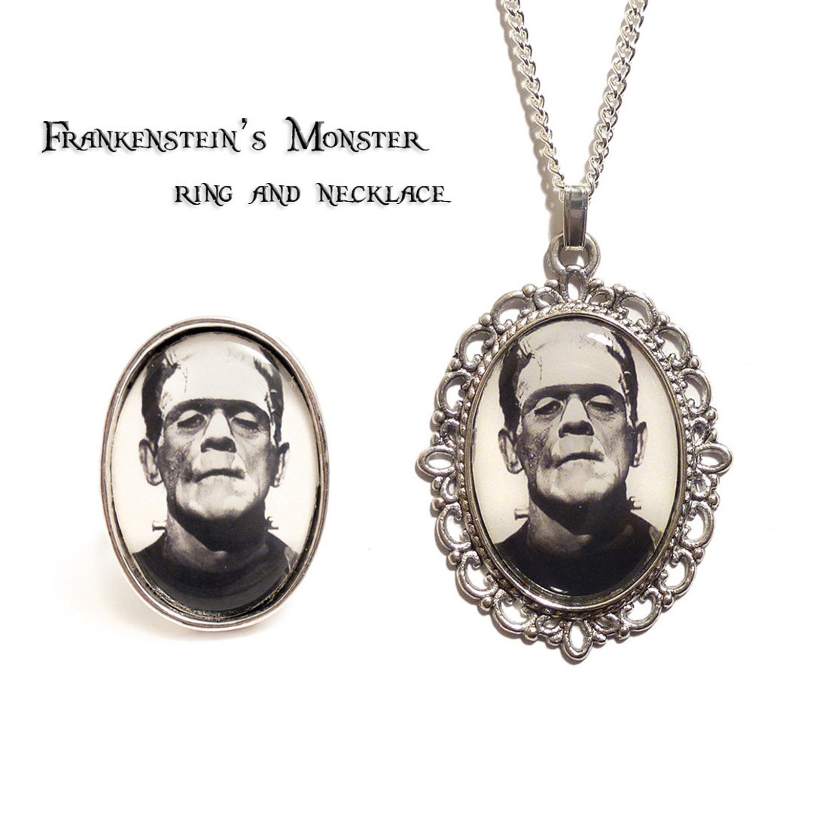 Frankenstein's monster necklace Frankenstein pendant | Etsy