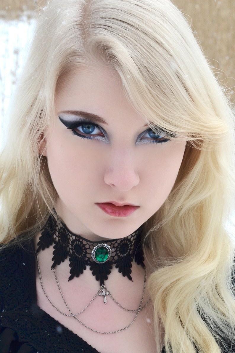 Victorian Steampunk Gothic Choker Necklace Ruby Red Lace - Etsy UK