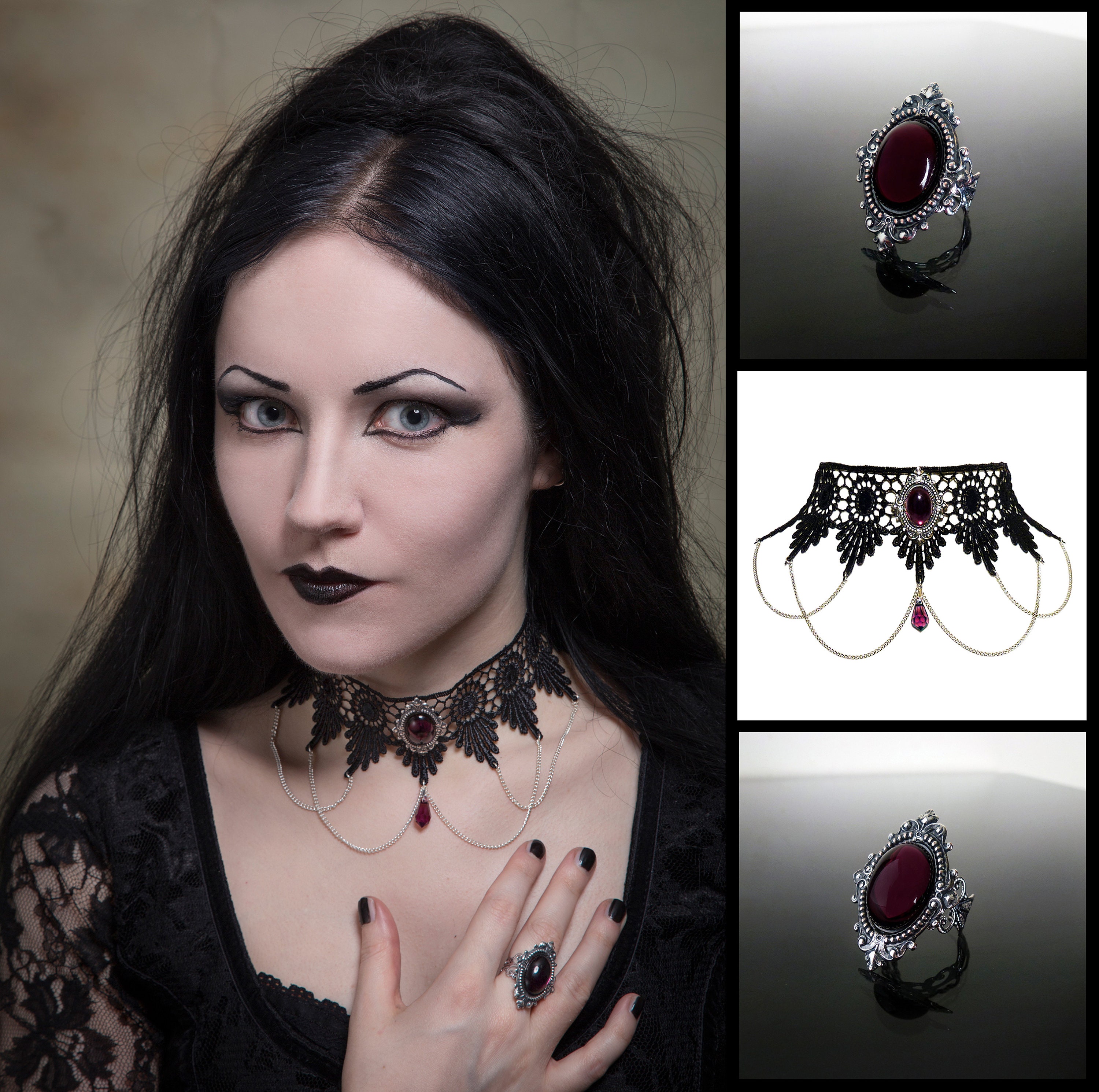 Victorian Gothic Ring Amethyst Purple Ornate Filigree | Etsy