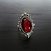 Victorian Gothic Ring - Ruby Red Ornate Silver Filigree Steampunk Ring ...