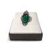 Victorian Gothic Ring Emerald Green Ornate Filigree Silver Steampunk ...