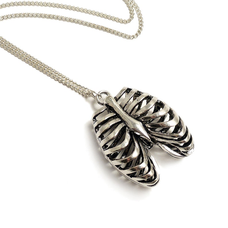 Gothic Rib Cage Necklace Anatomical Ribcage Silver Skeleton - Etsy