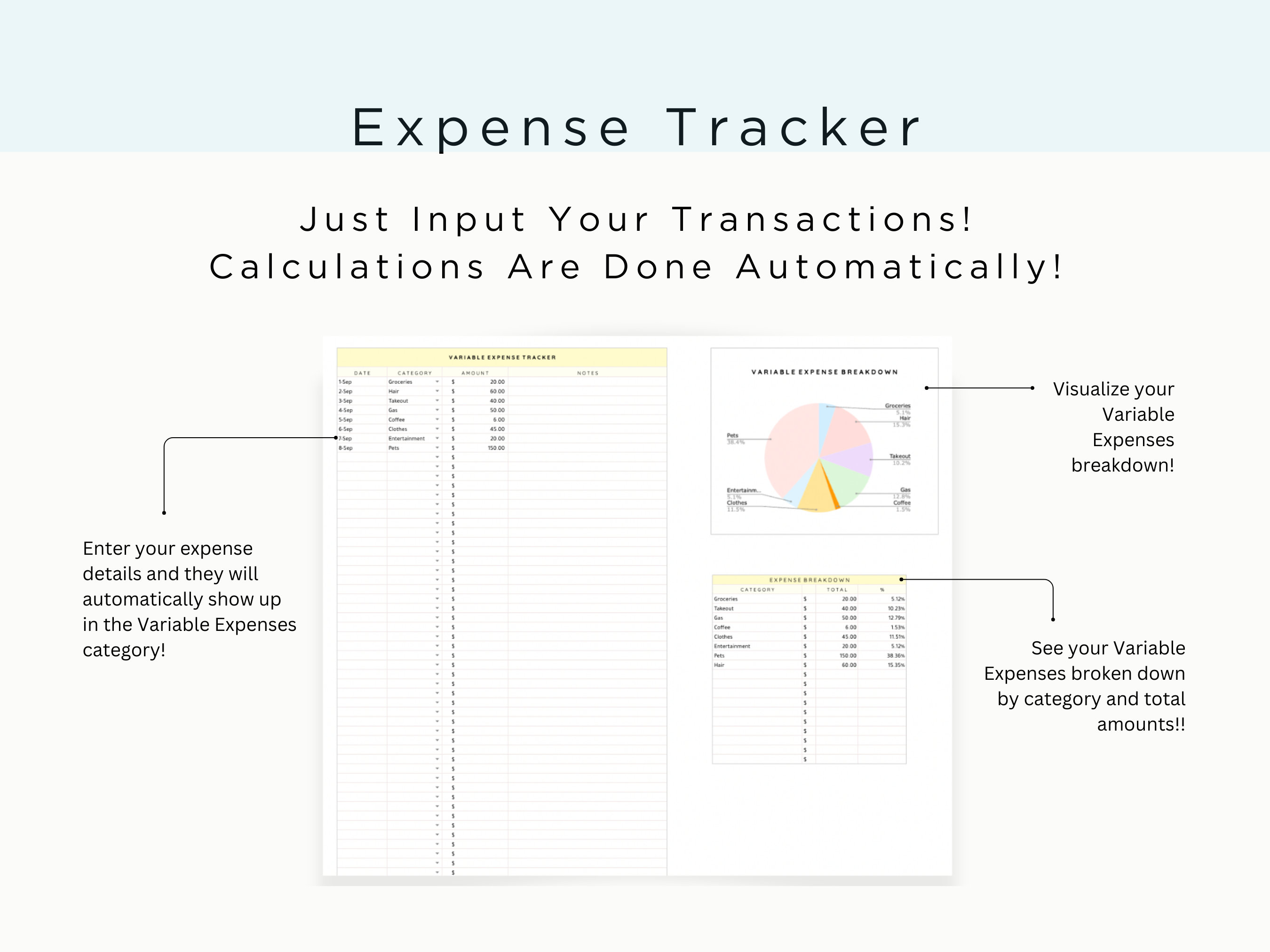 Simple Monthly Budget Planner: Google Sheets Expense Tracker (digital ...