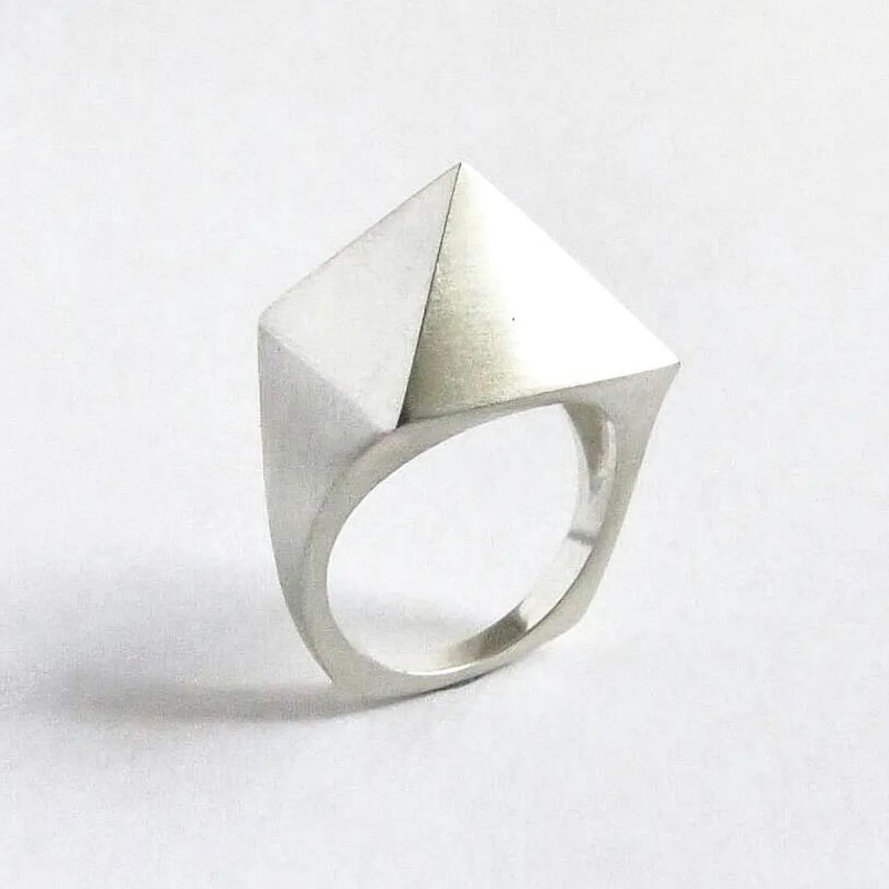 Silver Pyramid Ring - Etsy