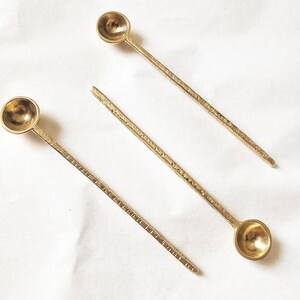 Solid Brass Small Salt or Spice Spoon. Hostess Gift. Chef's Gift. Food ...