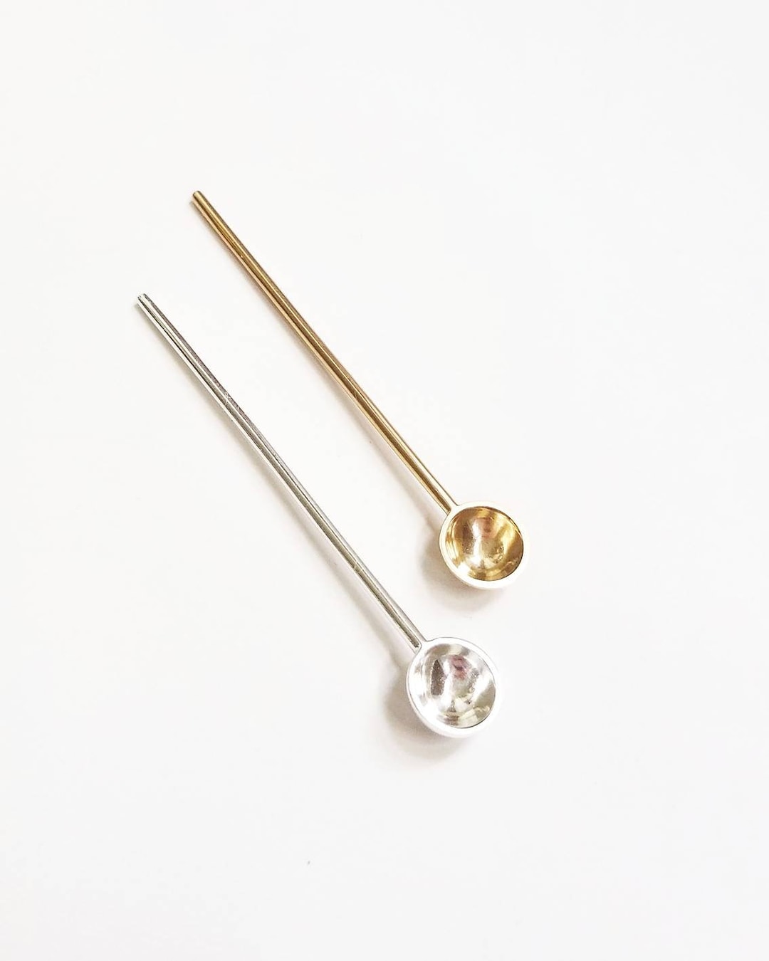 Handmade Sterling Silver Spice Spoon. Tiny Silver or Brass Salt Cellar ...