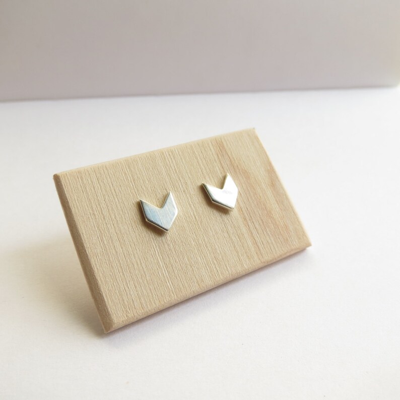 Chevron Studs in Sterling Silver. Minimalist Sterling Silver Studs ...