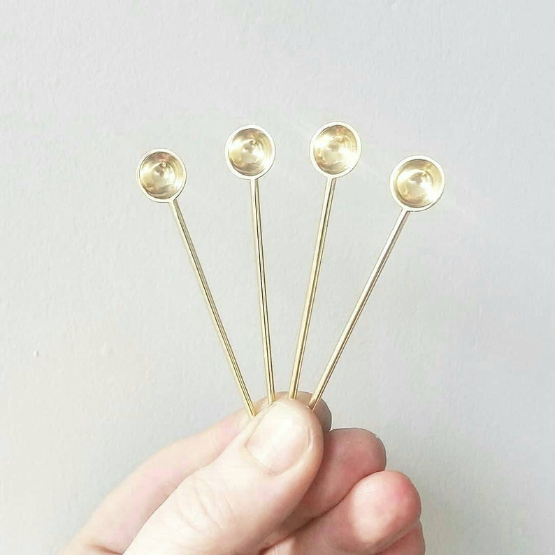 Solid Brass Small Salt or Spice Spoon. Hostess Gift. Chef's Gift. Food ...