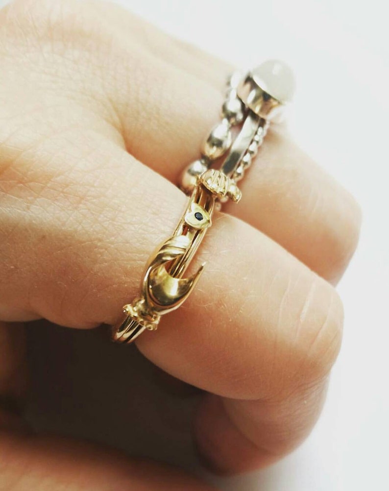 14K Gold Gimmel Ring Antique Fede Ring Gold Engagement Ring - Etsy