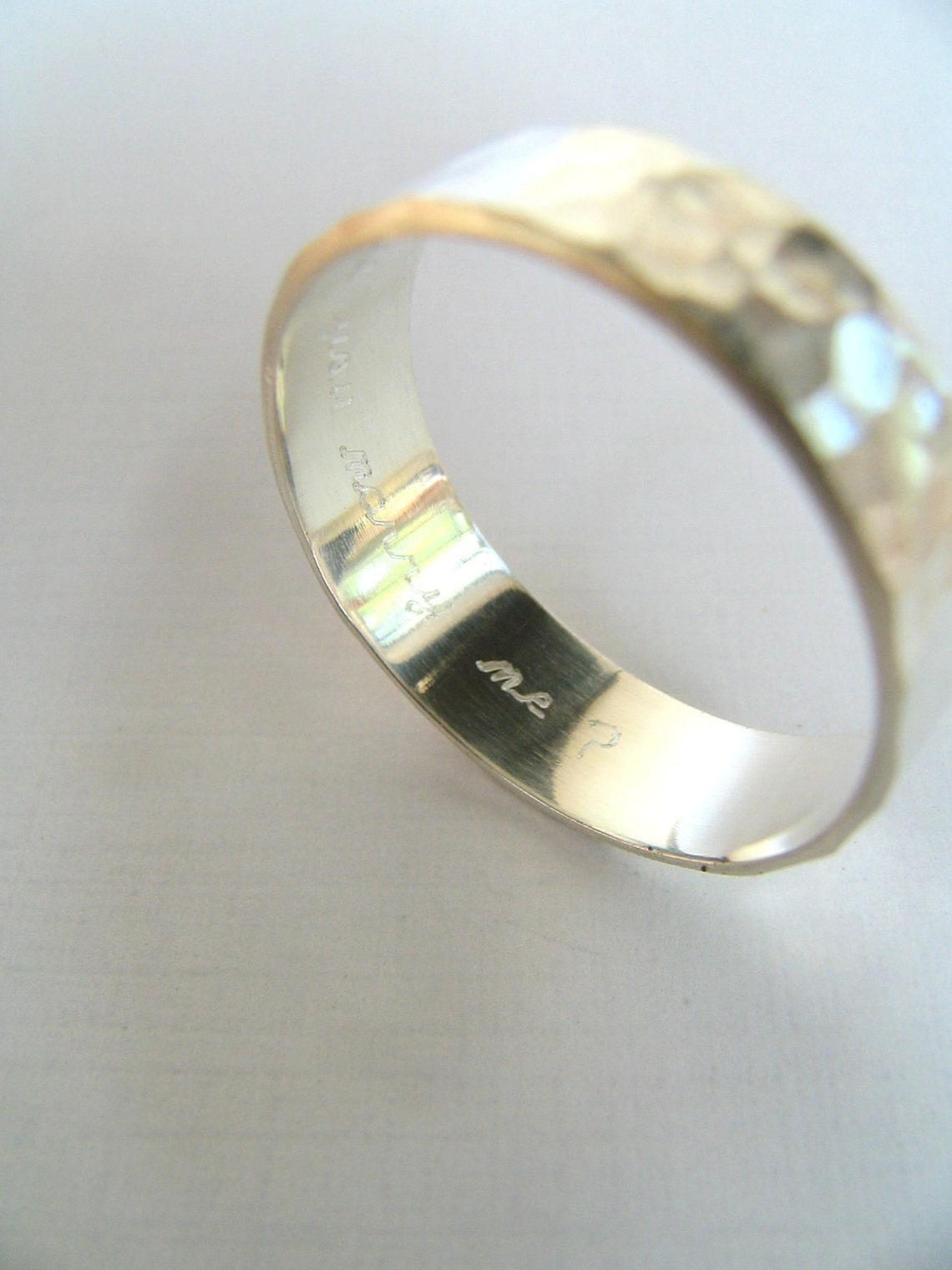 Custom Engraved Sterling Silver Proposal Wedding Band Ring. | Etsy