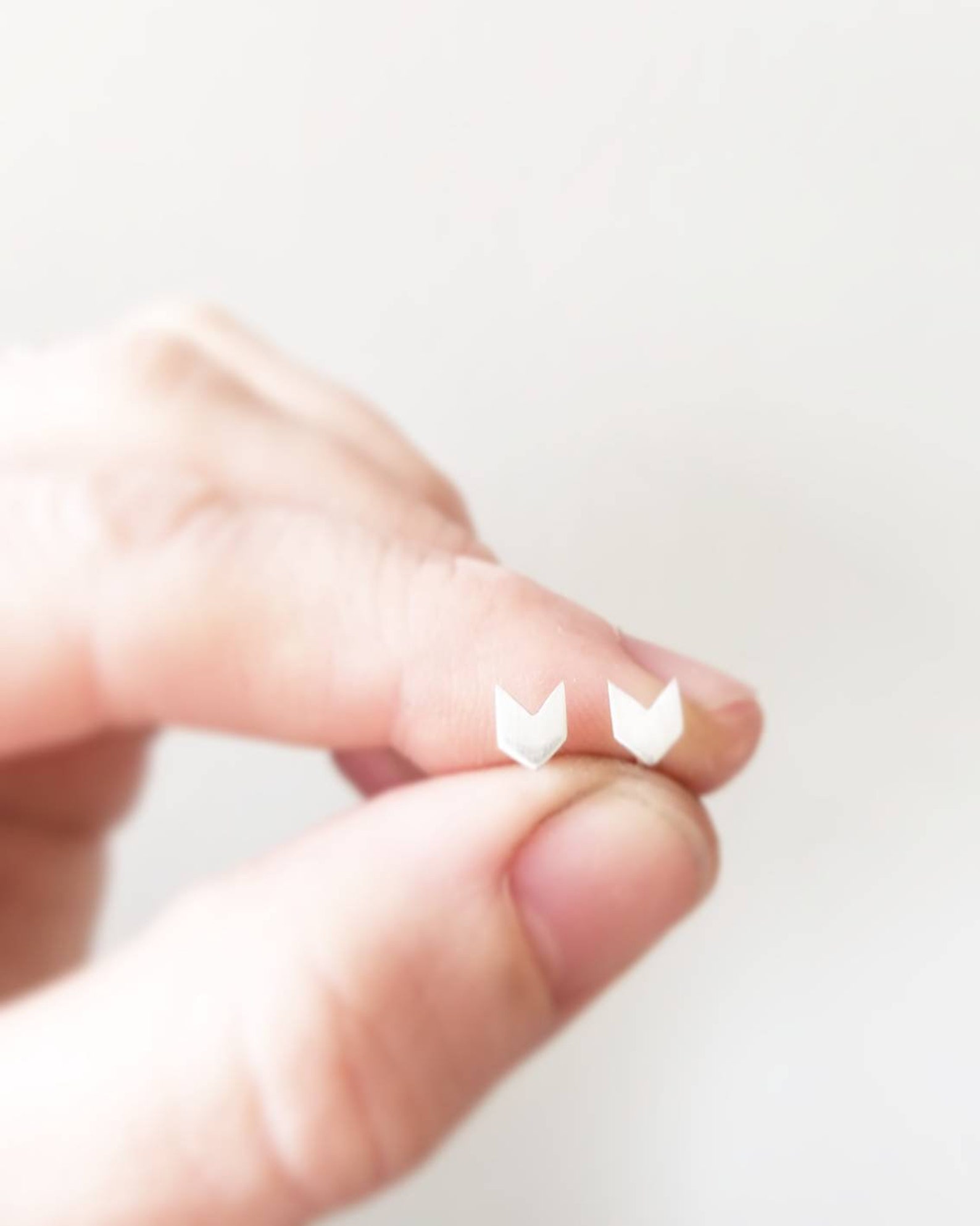 Chevron Studs in Sterling Silver. Minimalist Sterling Silver Studs ...
