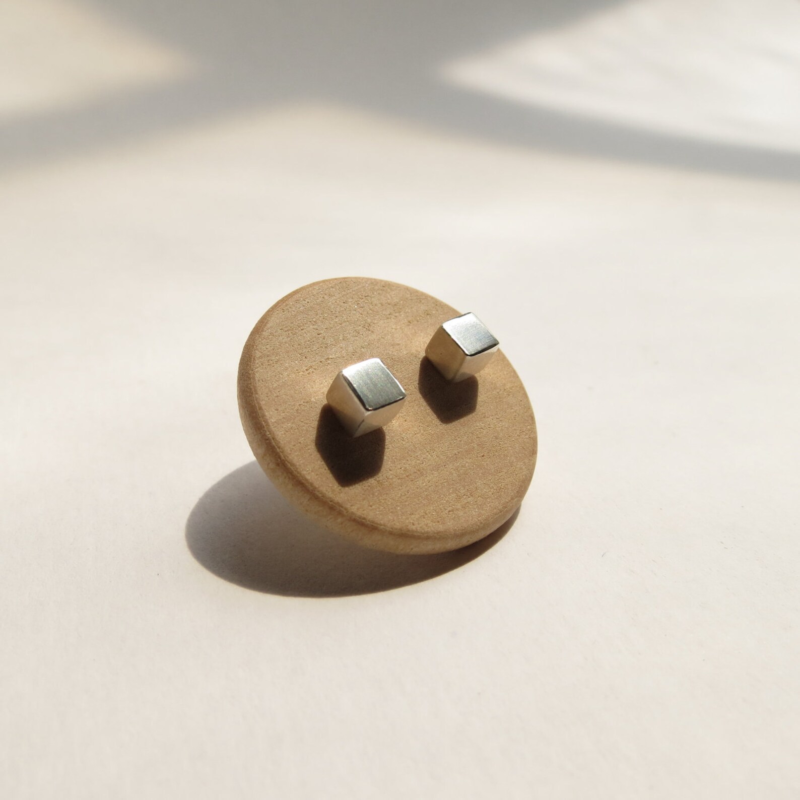 Graphic Minimalist Sterling Silver Cube Studs. Simple Sterling - Etsy