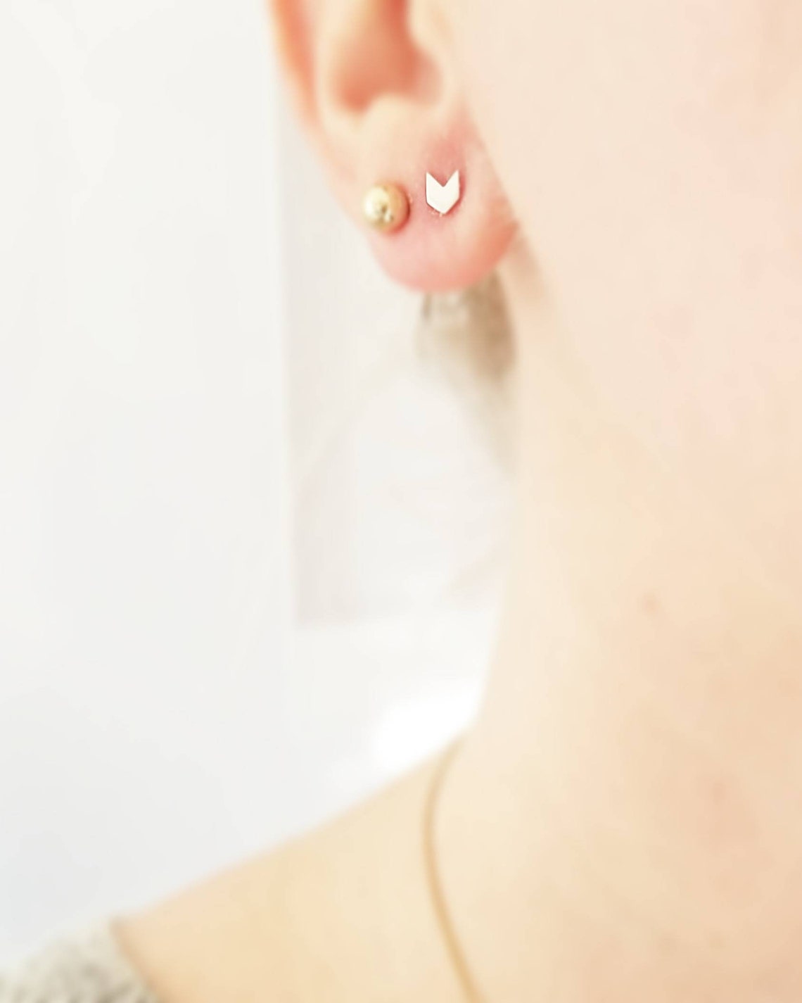 Chevron Studs in Sterling Silver. Minimalist Sterling Silver Studs ...