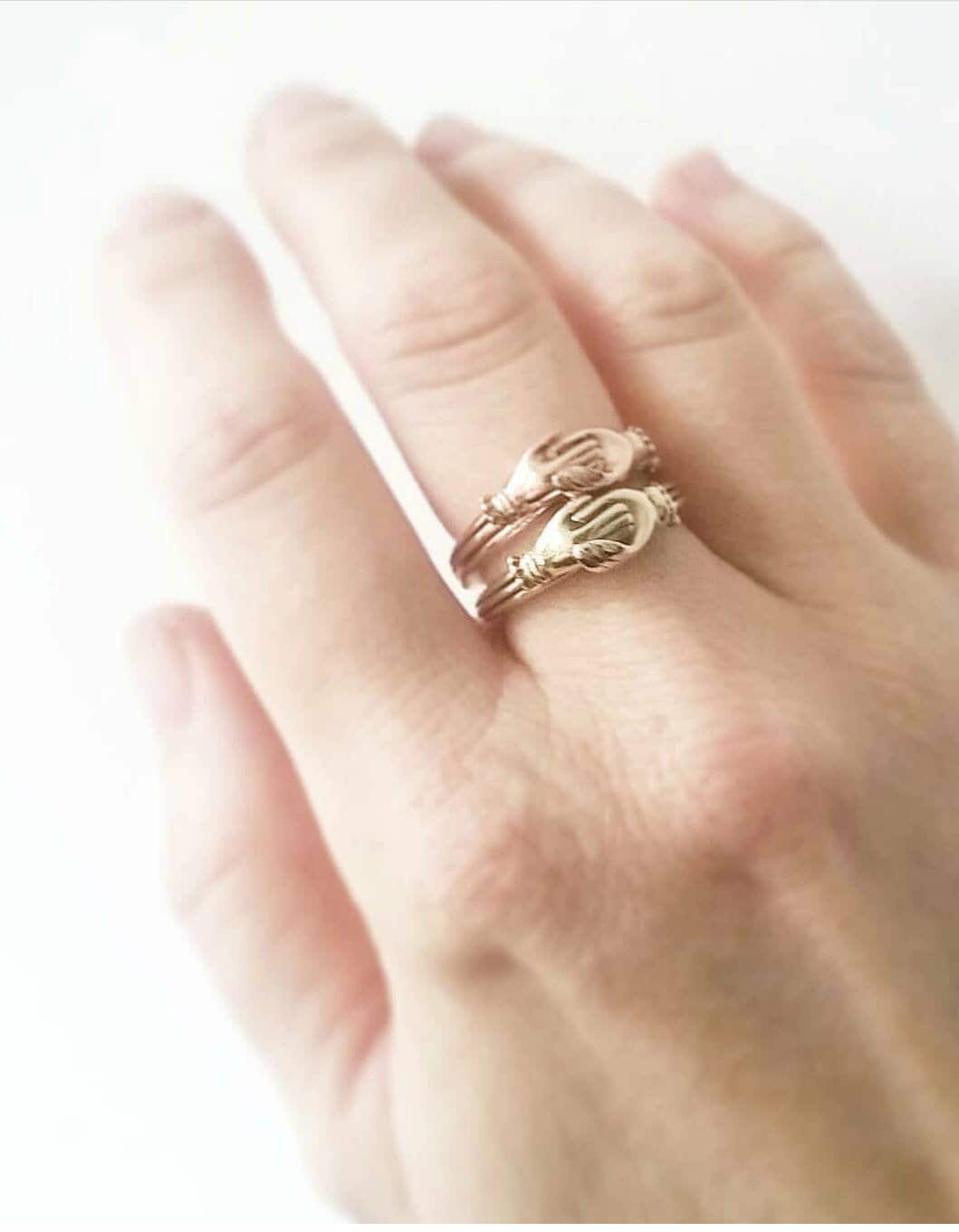 14K Gold Gimmel Ring Antique Fede Ring Gold Engagement Ring | Etsy