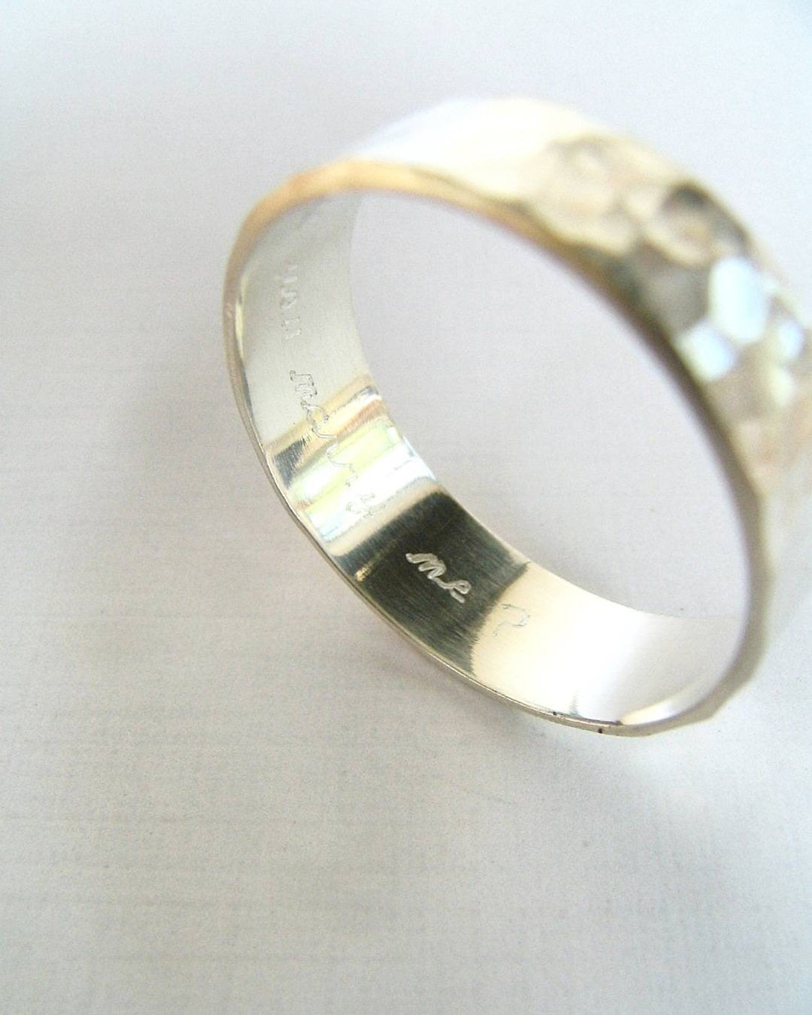 Custom Engraved Sterling Silver Proposal Wedding Band Ring. | Etsy