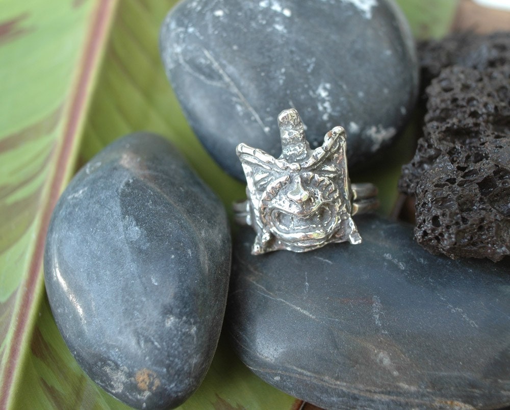 The Fertility Tiki Ring small Design in Sterling Silver | Etsy