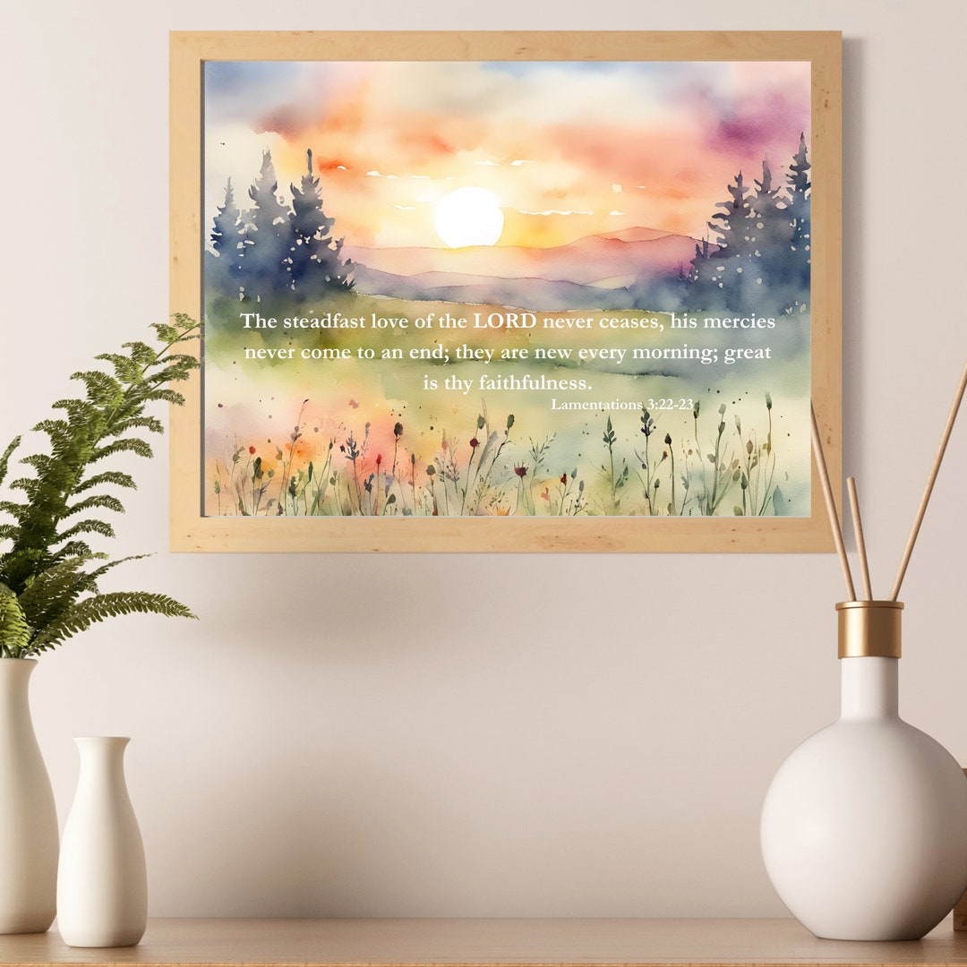 Great is Thy Faithfulness Printable Art, Bible Verse Printable Wall Art ...