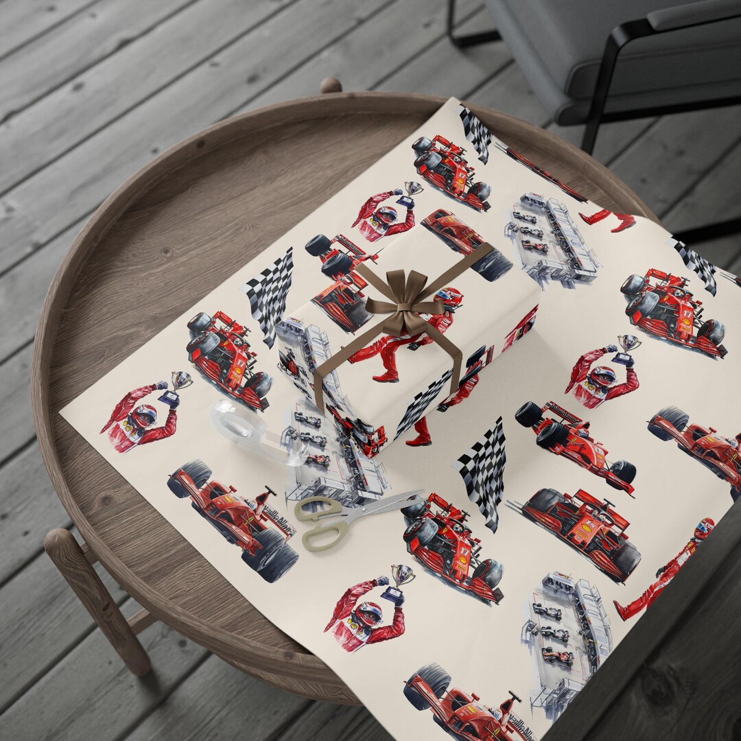 Formula 1 Race Car Wrapping Paper | Vintage F1 Gift Wrap - Etsy
