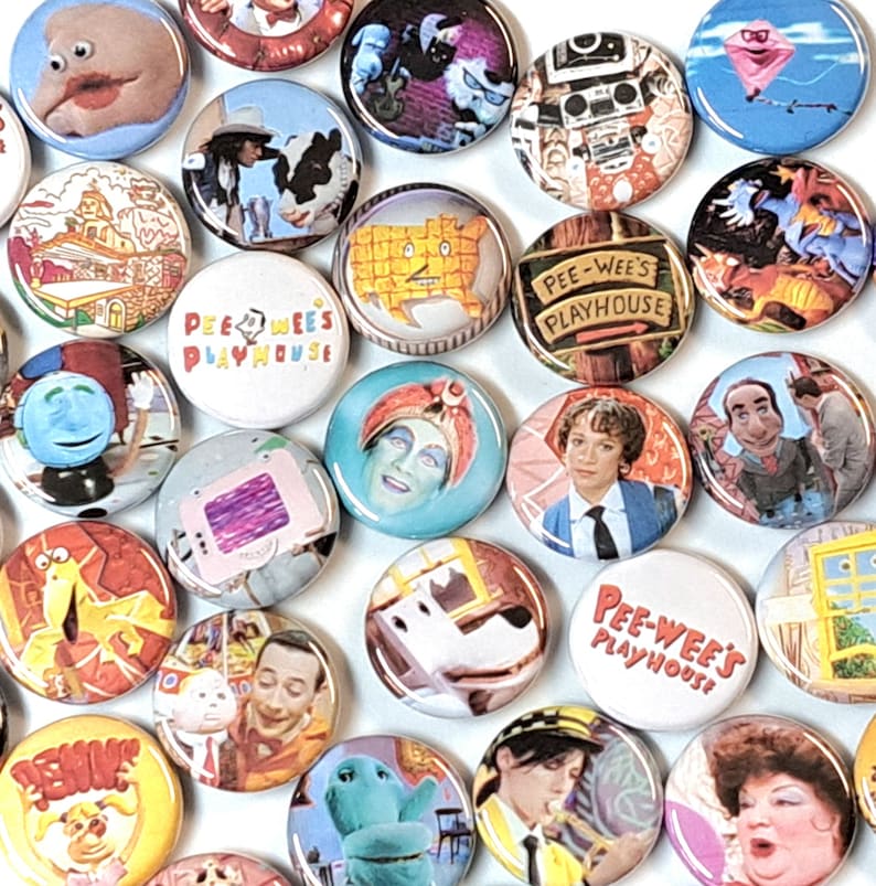 Peewee's Playhouse Retro Assorted 1 Inch Pinback Buttons - Set of Six ...