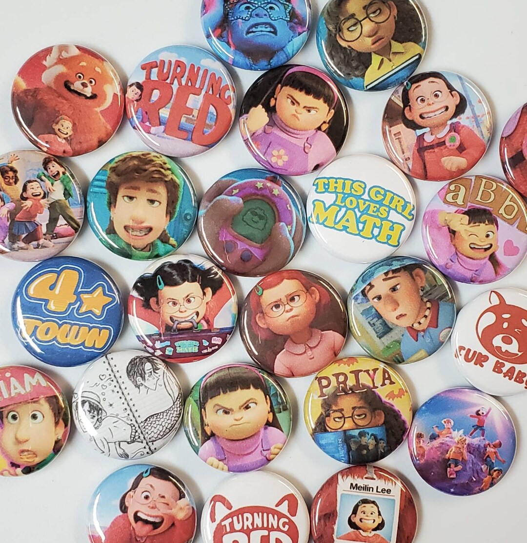 Turning Red Disney Pixar ASSORTED 1 Inch Pinback Buttons - Set of Six ...