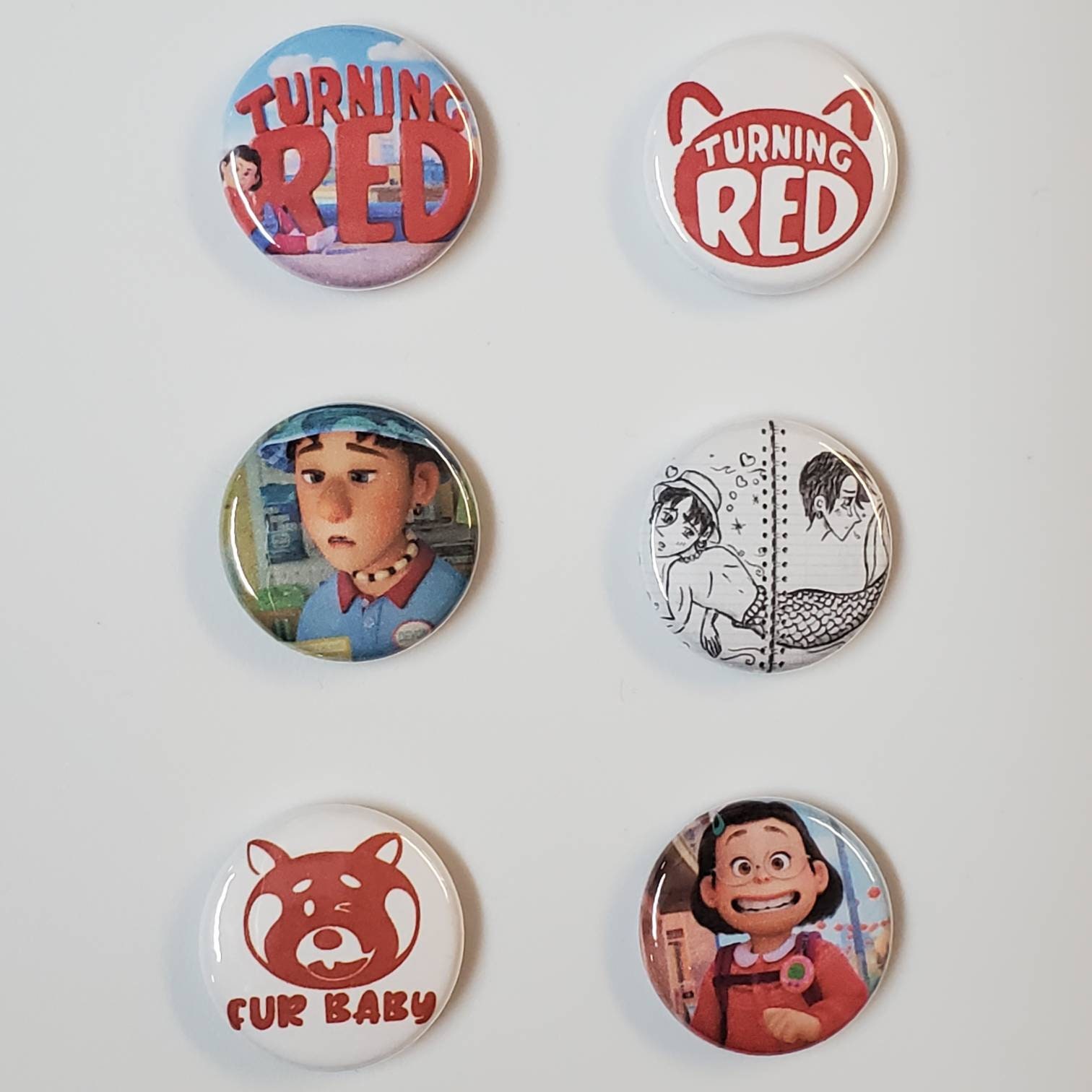 Turning Red Disney Pixar ASSORTED 1 Inch Pinback Buttons - Set of Six ...