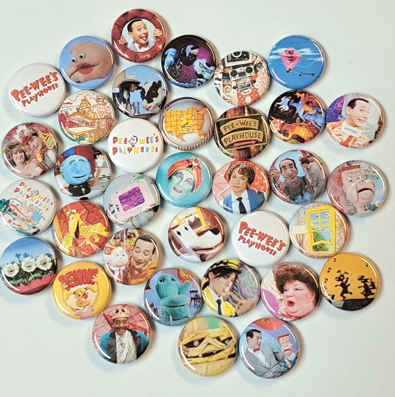 Peewee's Playhouse Retro Assorted 1 Inch Pinback Buttons - Set of Six ...