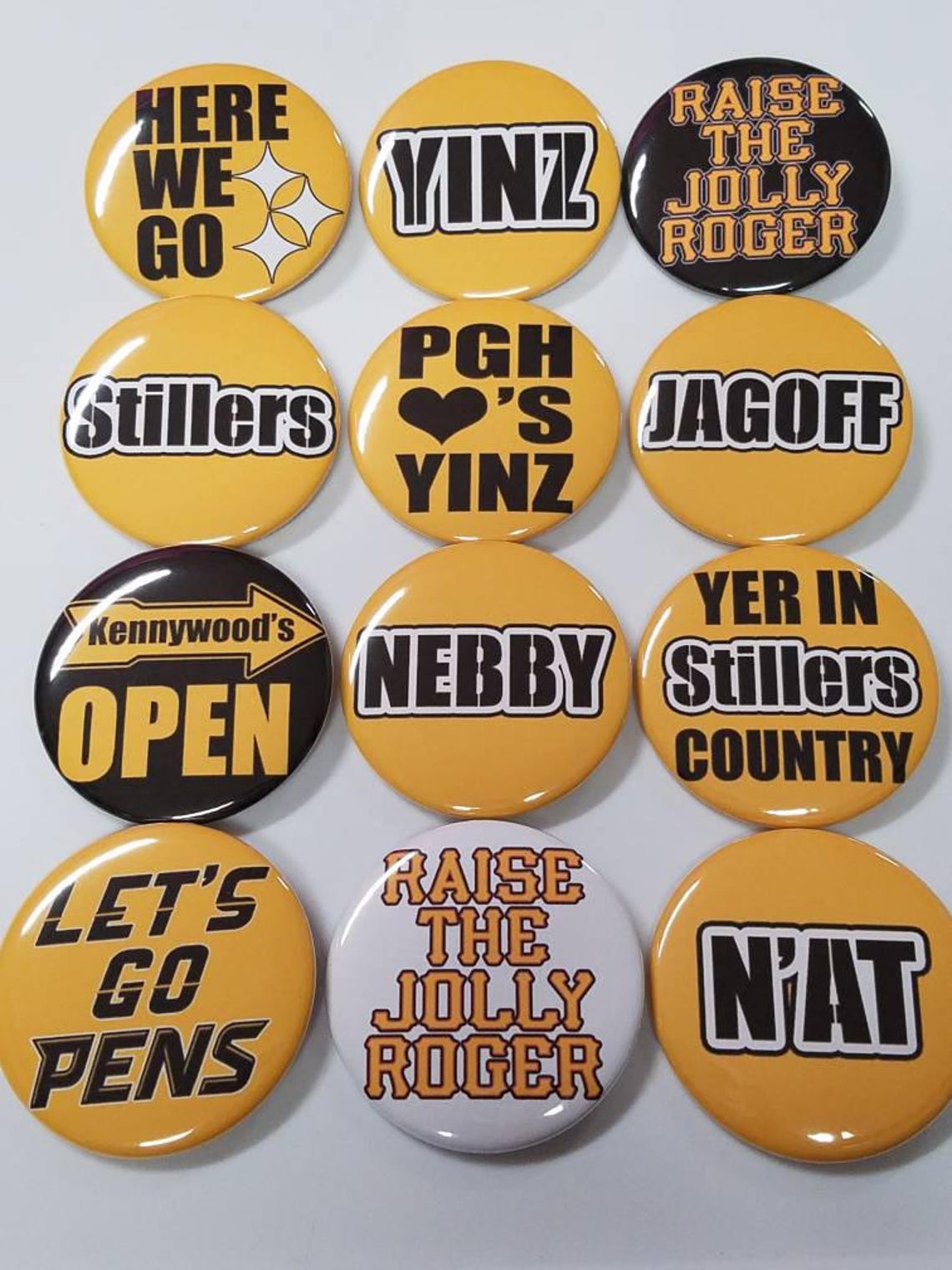 Black and Gold Pittsburgh Pride "pittsburghese" Slang 2.25 Inch Pinback ...