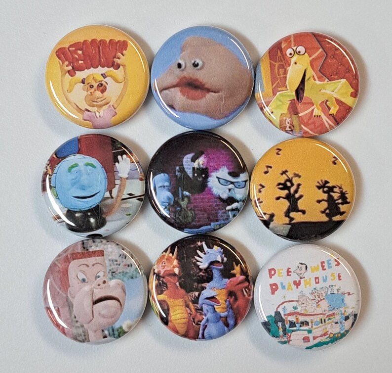 Peewee's Playhouse Retro Assorted 1 Inch Pinback Buttons - Set of Six ...