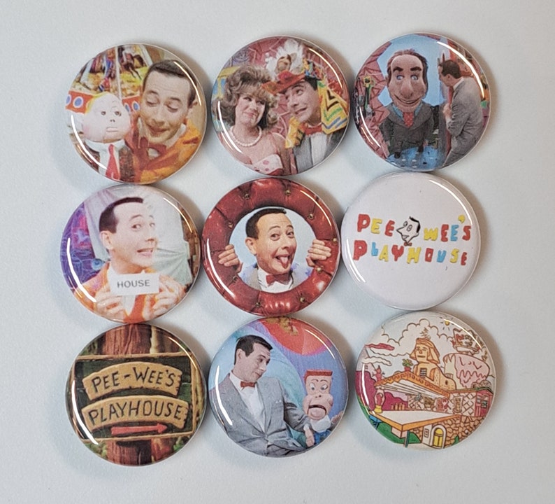 Peewee's Playhouse Retro Assorted 1 Inch Pinback Buttons - Set of Six ...