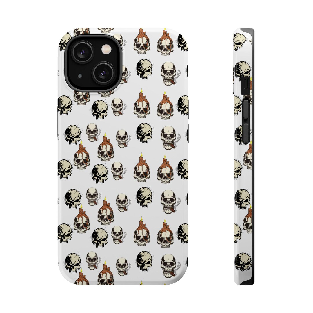 Gothic Skull Magnetic Phone Case, Edgy Gothic Accessory, Unique Cell ...