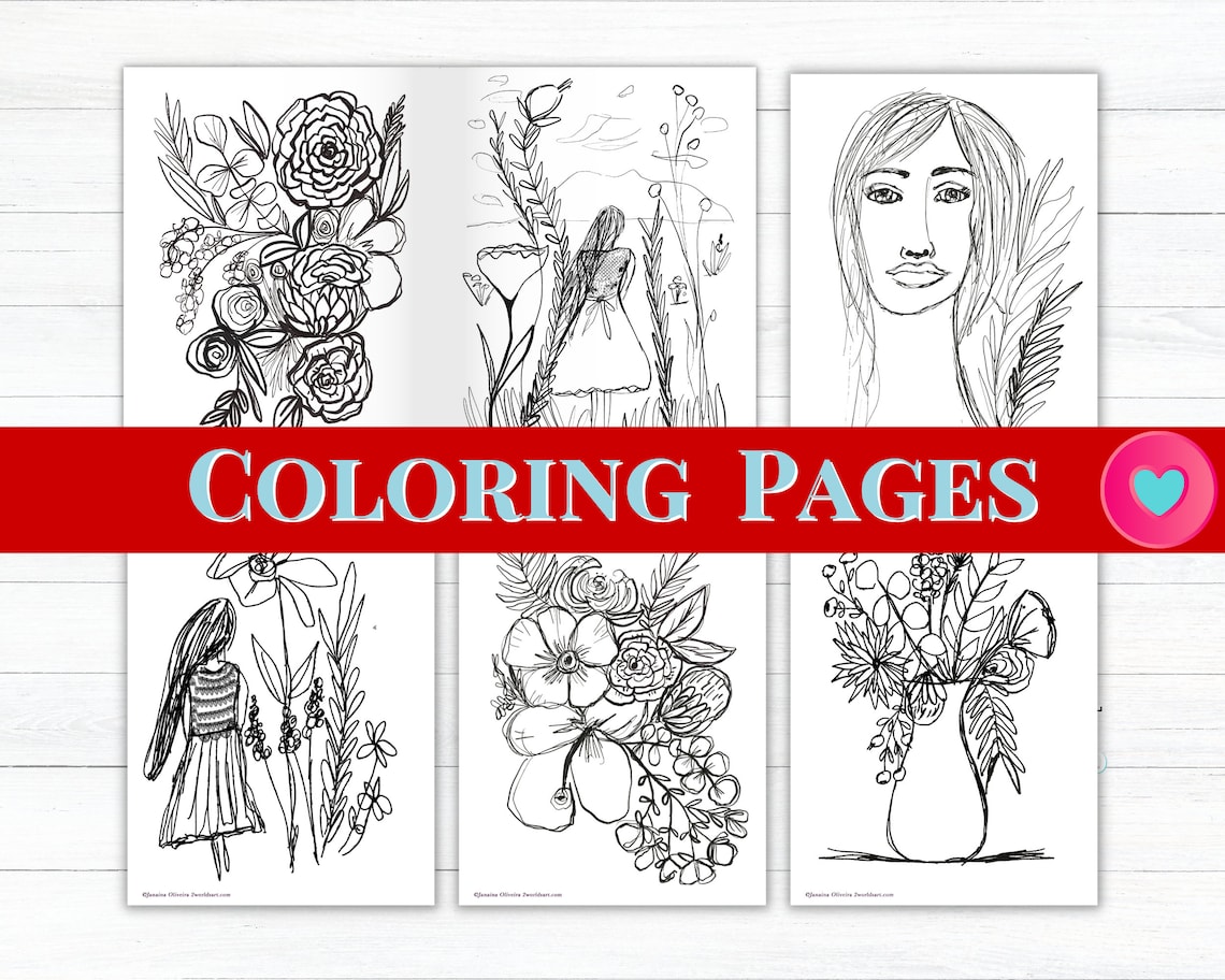 Adult Coloring Books for Stress Relieving, Pdf Coloring Pages, Digital ...