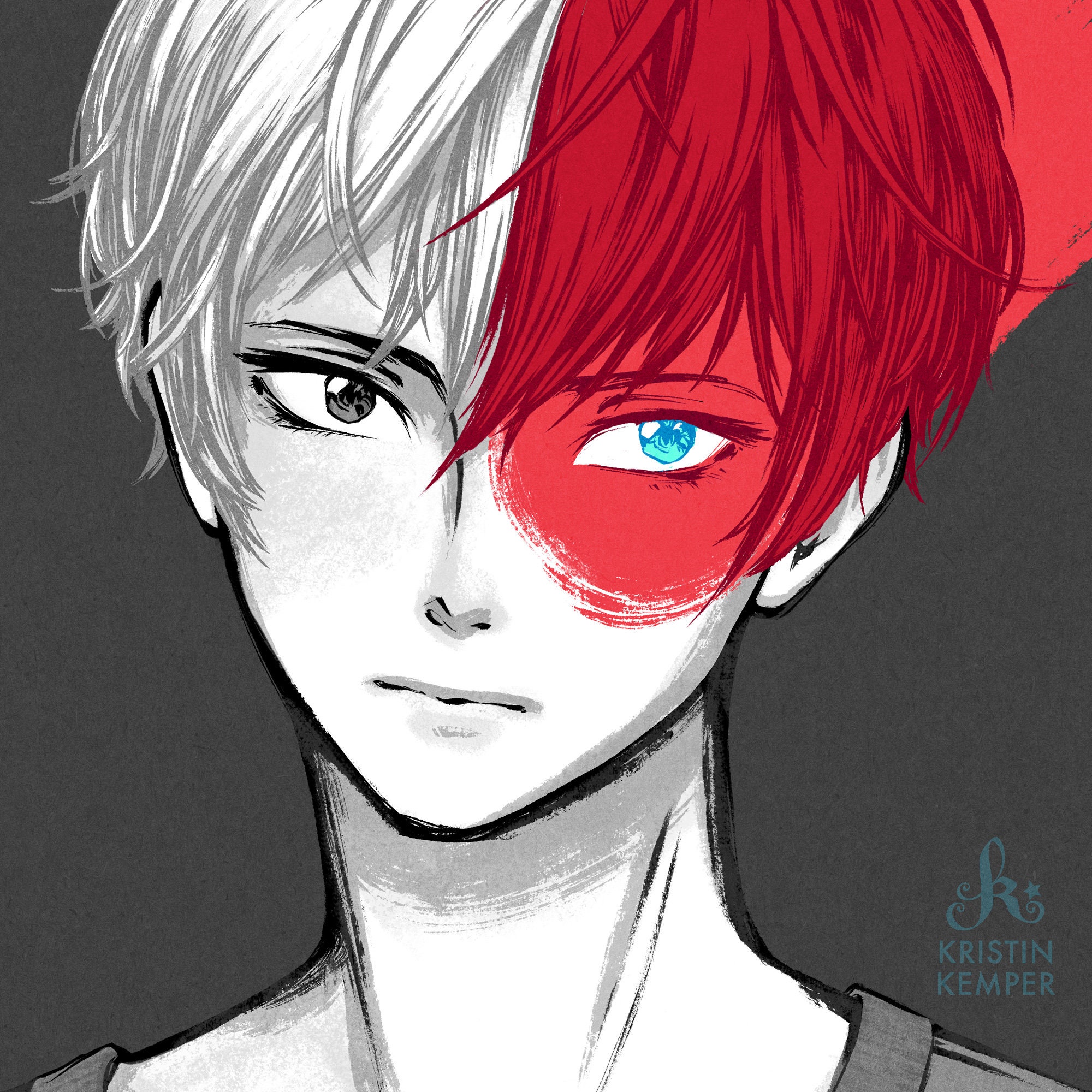 Todoroki Portrait 11x17 Poster Print Boku no Hero | Etsy