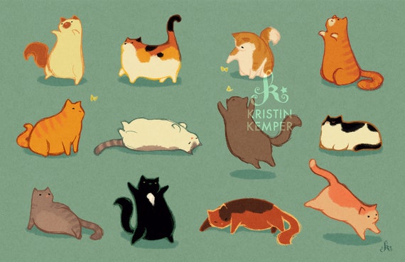 Fat Cats 11x17 Poster Print | Etsy