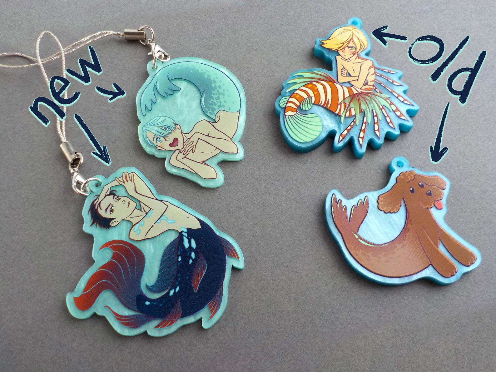 Yuuri Katsuki Merman Acrylic Charm - Etsy