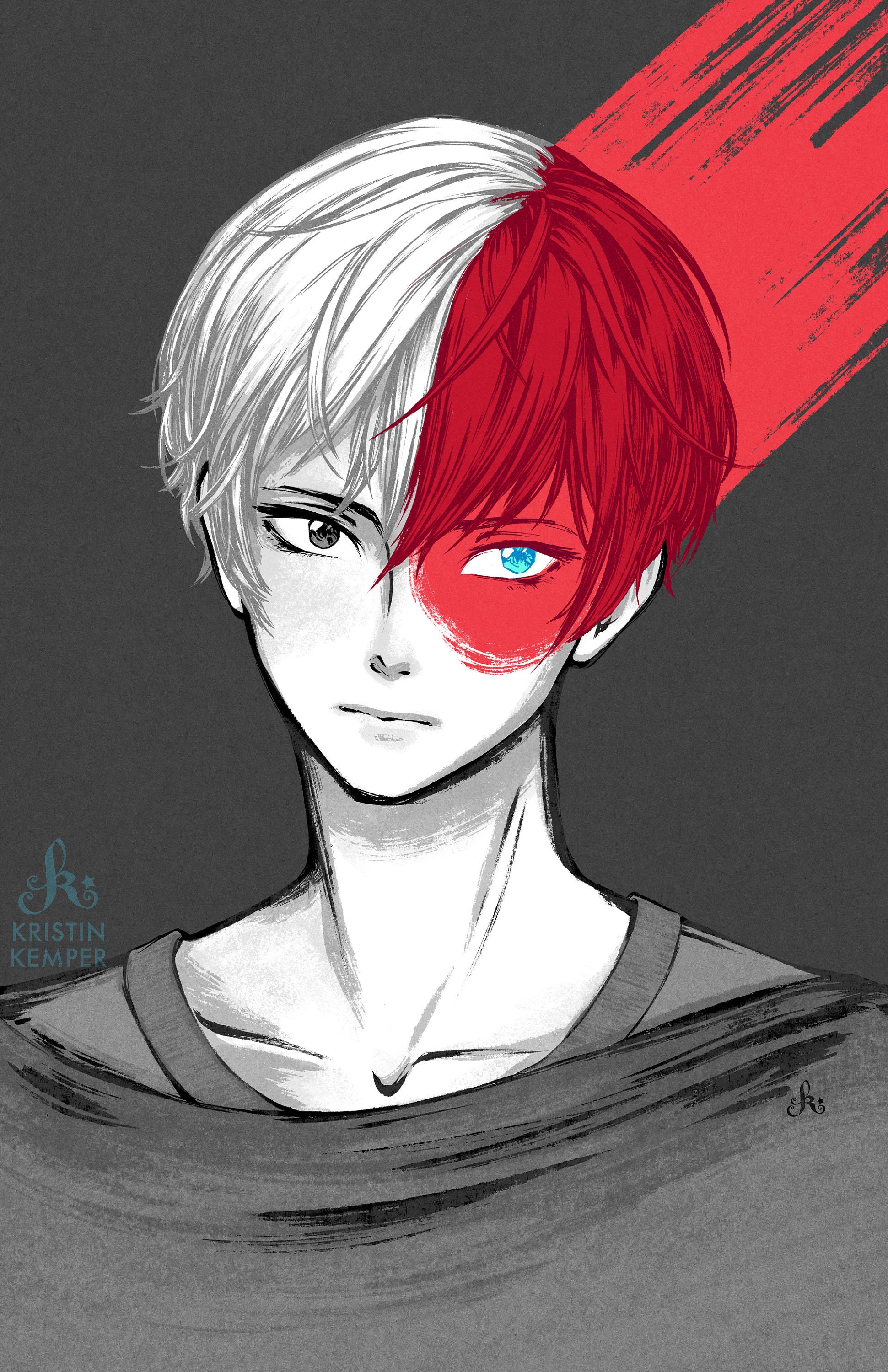 Todoroki Portrait 11x17 Poster Print Boku no Hero | Etsy
