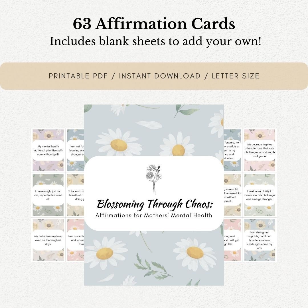 63 Printable Affirmation Cards for Mothers - Etsy
