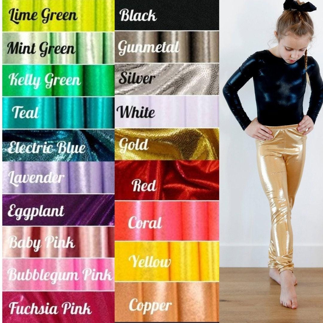 Shiny Metallic Leggings for Girls Size 2t-12, Baby Girls Size 0-3 up to ...