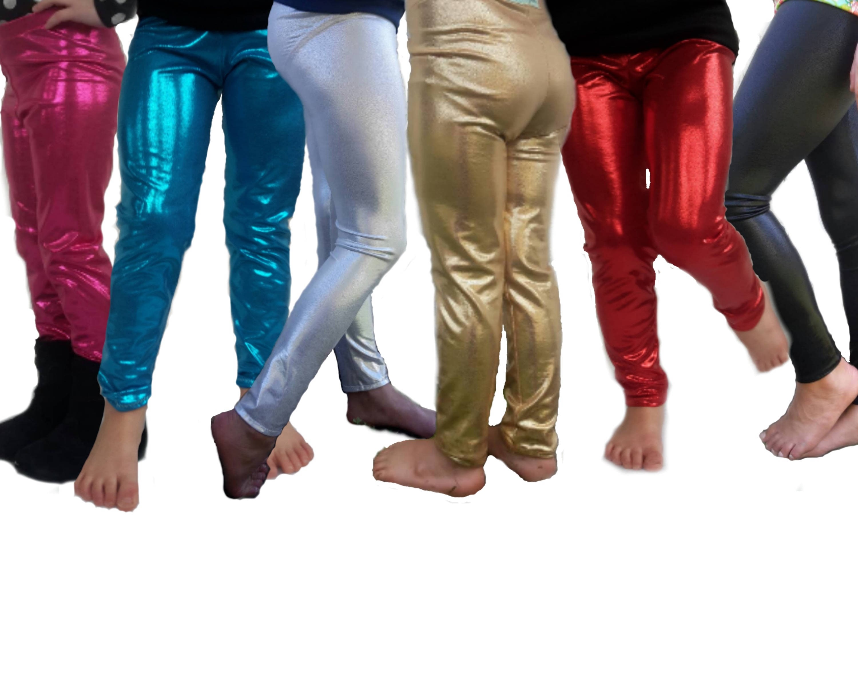 Shiny Metallic Leggings for Girls Size 2t-10 baby girls size | Etsy