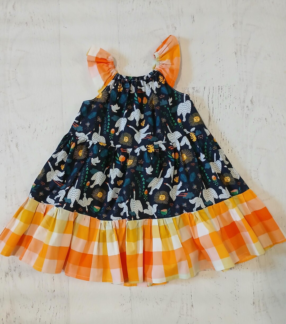 Goose and Sunshine, Tiered Twirl Dress for Kids Size Baby to Tween ...