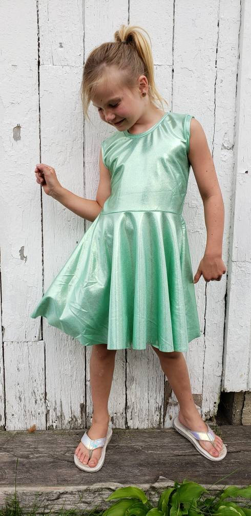 Metallic Stretchy Knit Twirl Dress in Sizes 3 months through | Etsy