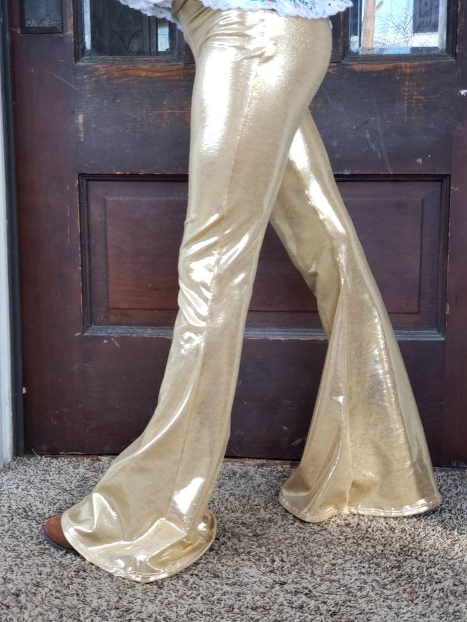 Bell Bottom Pants in Stretch Metallic for Kids Size 2-14, Choose From ...