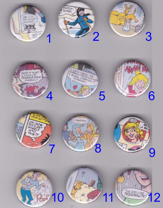 Archie Comics Button 12 Design Choices | Etsy