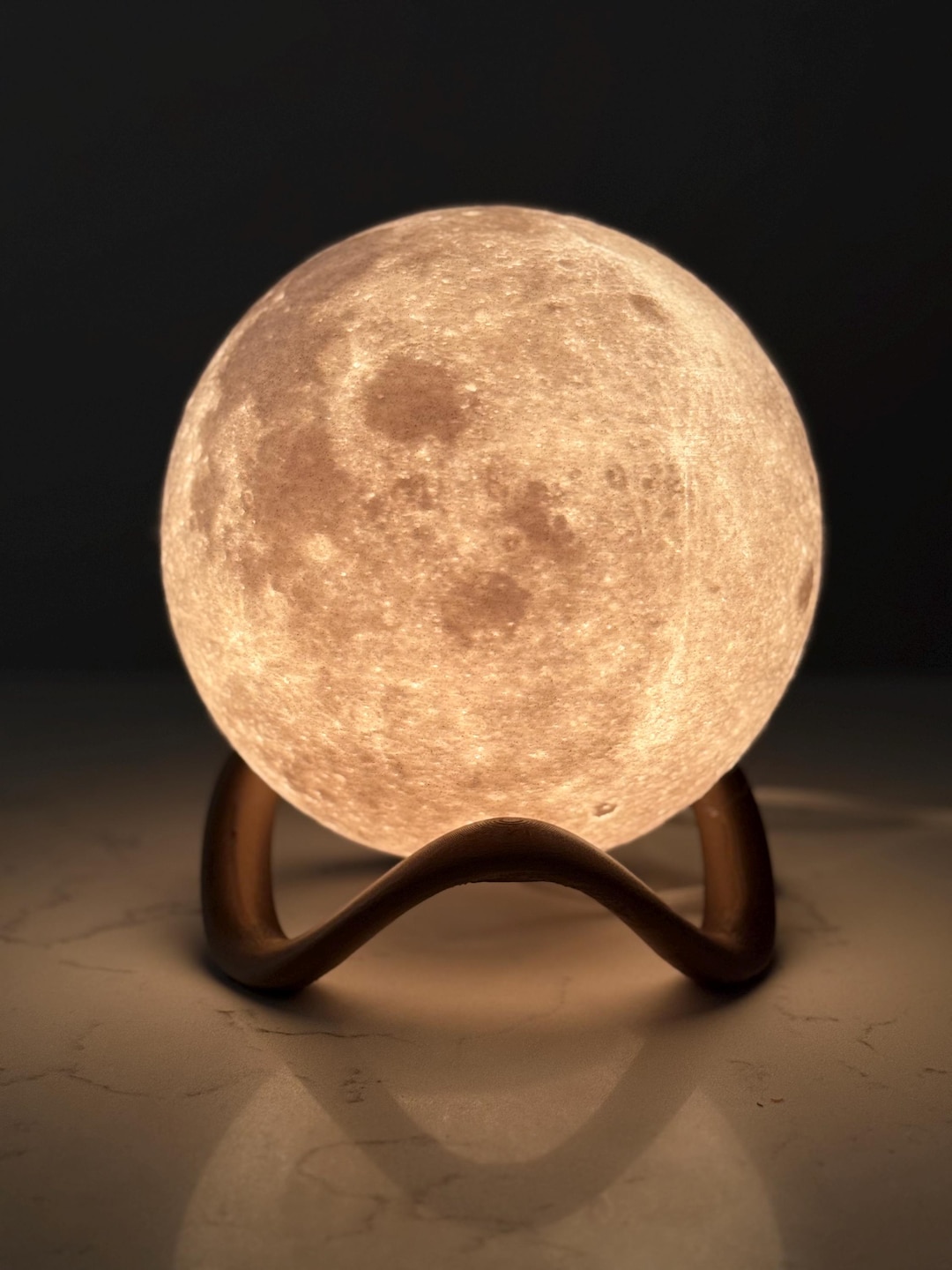 Personalized 3d Printed Moon Plastic & Pla Lamp - Modern Eco Friendly ...