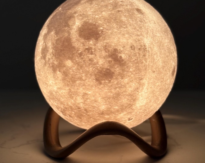 Personalized 3d Printed Moon Plastic & Pla Lamp - Modern Eco Friendly ...