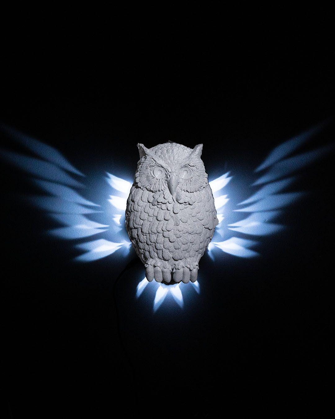 Wall-mounted Owl Night Light 3d-printed LED Lamp for Home Decor - Etsy